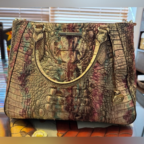 Brahmin | Bags | Brahmin Colorful Crocembossed Handbag With Shoulder ...